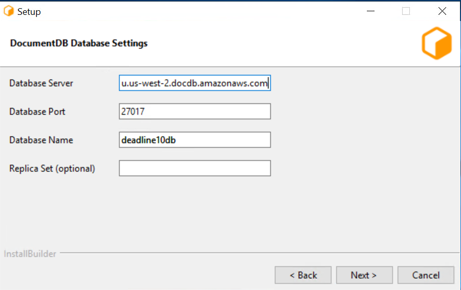 DocumentDB — Deadline 10.4.2.2 documentation